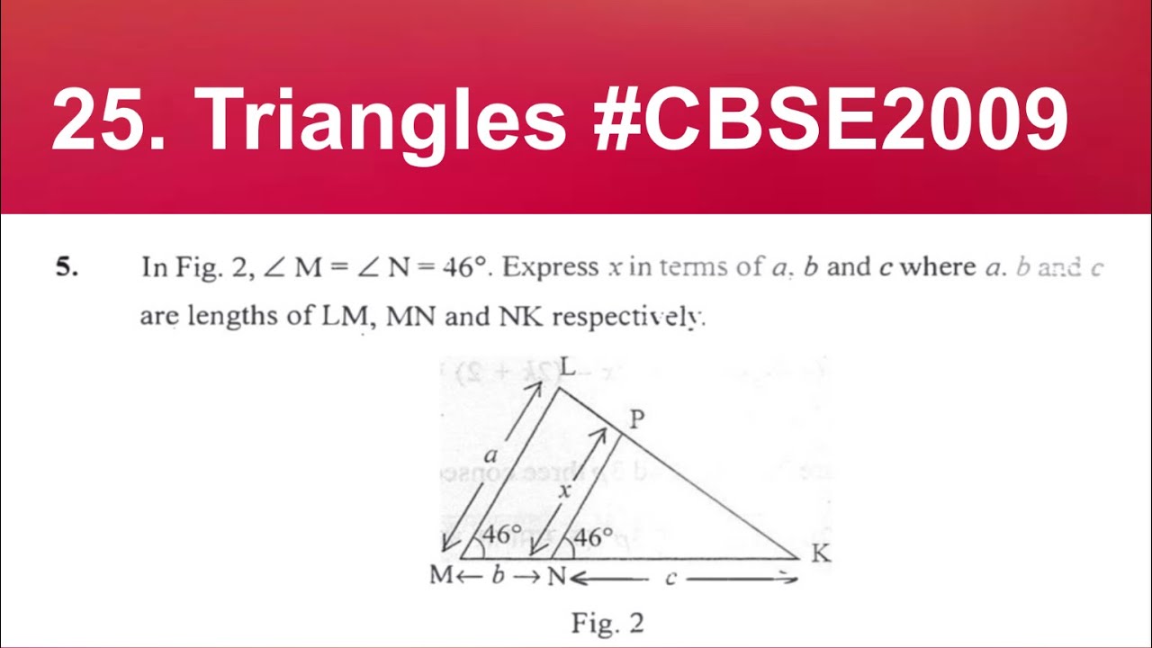 25. Triangles #CBSE2009 - YouTube