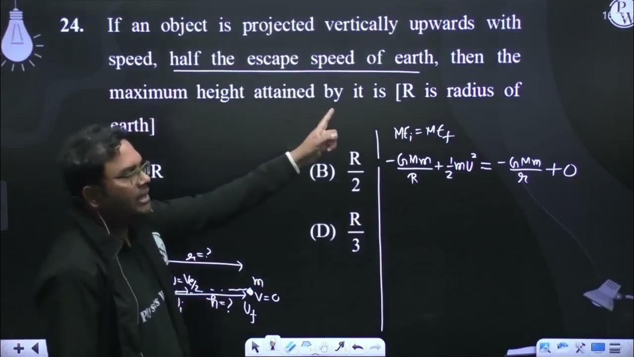 If an object is projected vertically upwards with speed, half the escape speed of earth, then th ...