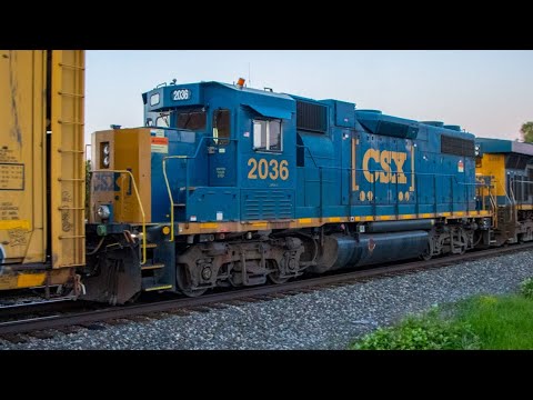 CSX X566-25 with CSX 2036 GP38-3 trailing 2nd at Rochester NY yard 5-26-25 - YouTube
