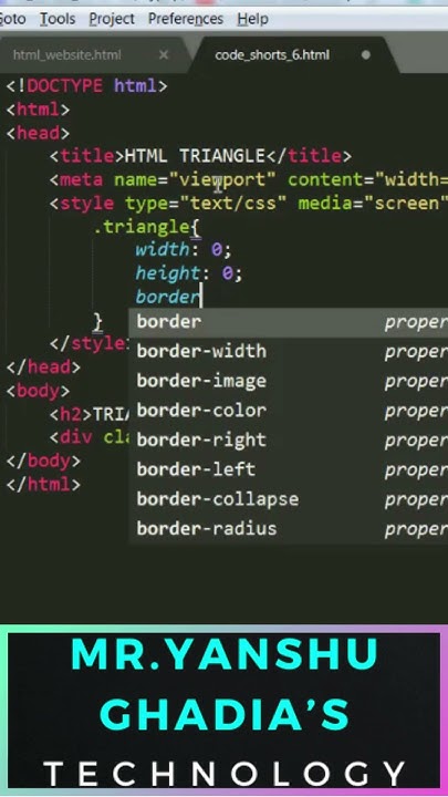 How To Make Triangle Shape Using HTML & CSS | Yanshu Ghadia | #website ...