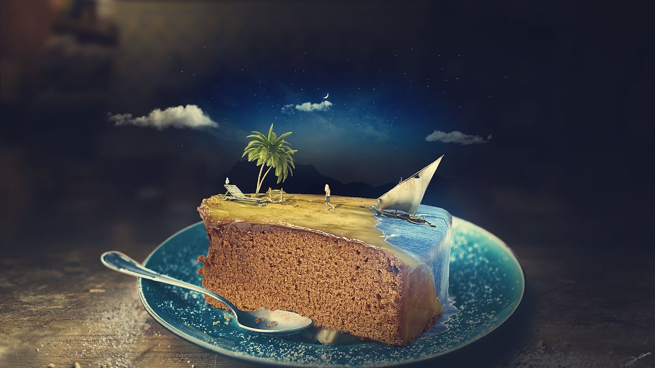 Photoshop Tutorial The Cake 포토샵 강좌 케이크 - YouTube