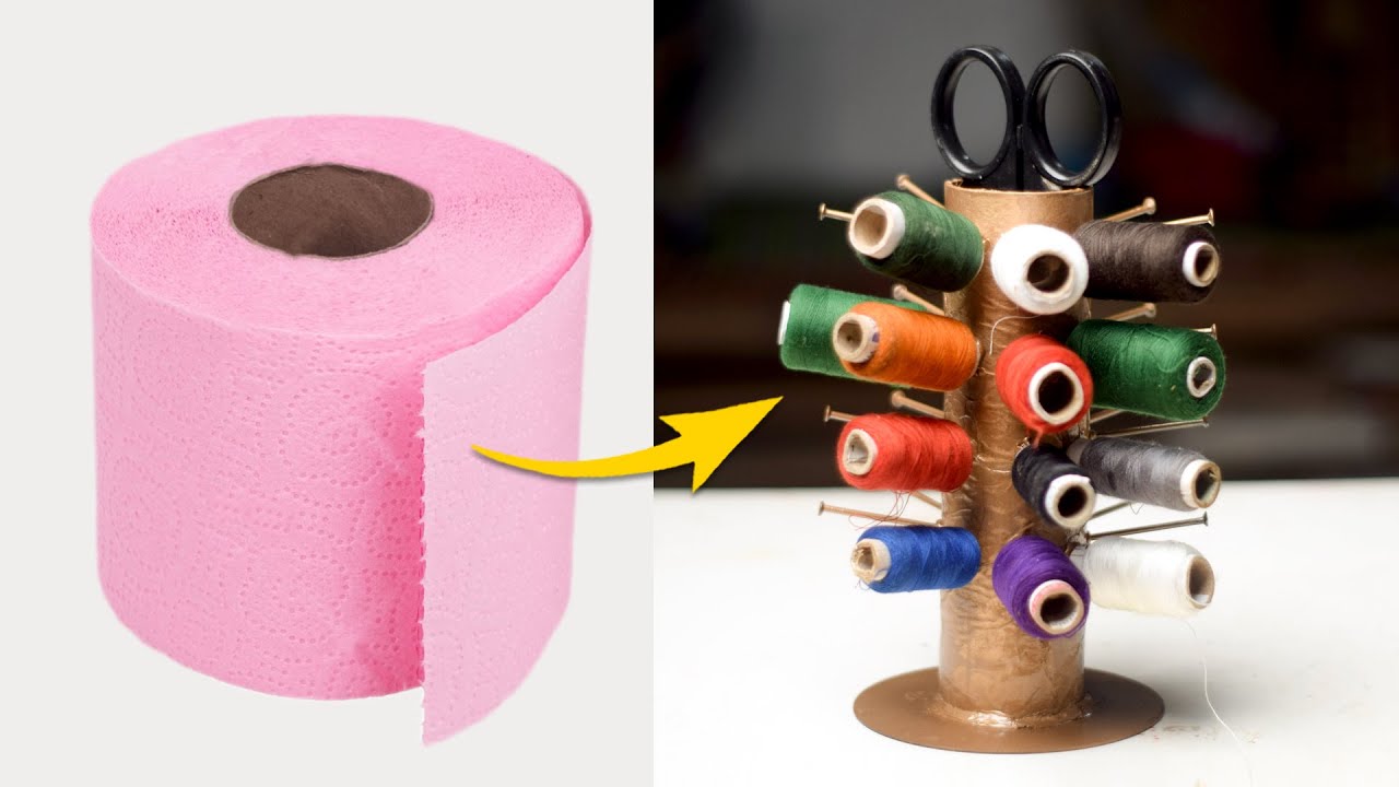 THREAD ORGANIZER from WASTE MATERIALS | Thread Storage Holder | Thread ...