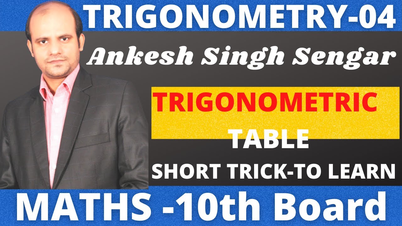 #4 Trigonometry Class 10 Chapter 8| Trigonometric table| Short Trick ...