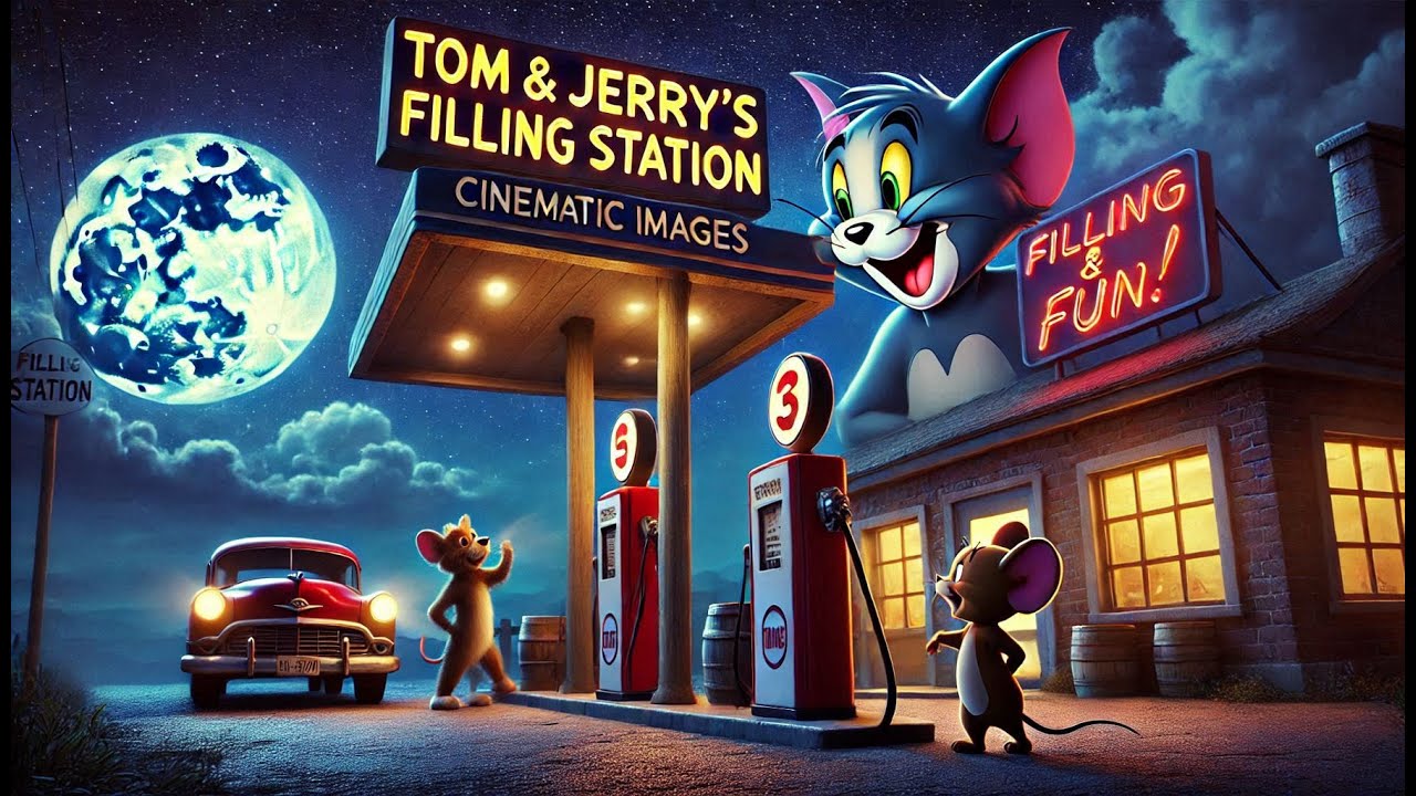 Tom & Jerry's Filling Station Adventure 🚗⛽🐾 | A Fun Bedtime Story for ...