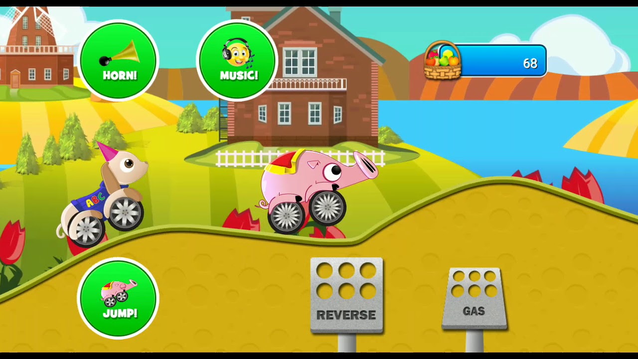 Animals car kids racing video game part_5 - YouTube
