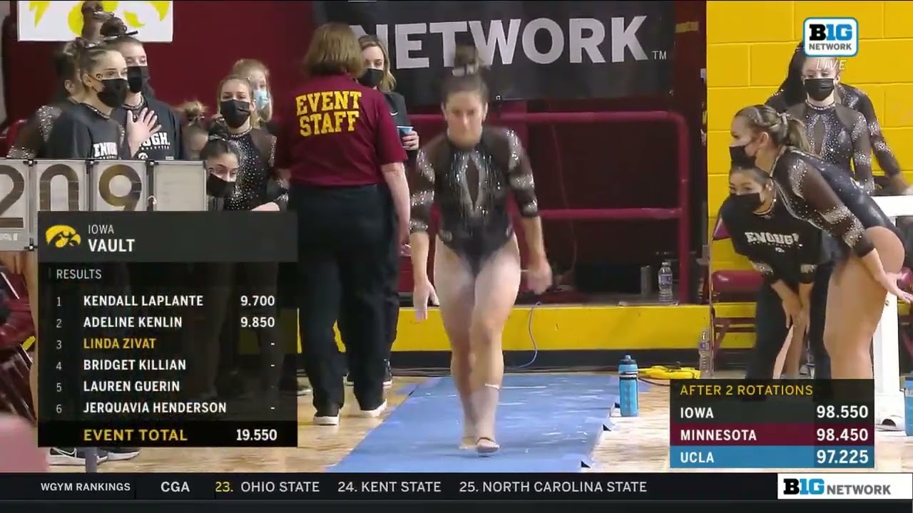 Linda Zivat (Iowa) Vault 2022 vs Minnesota & UCLA 9.850 - YouTube