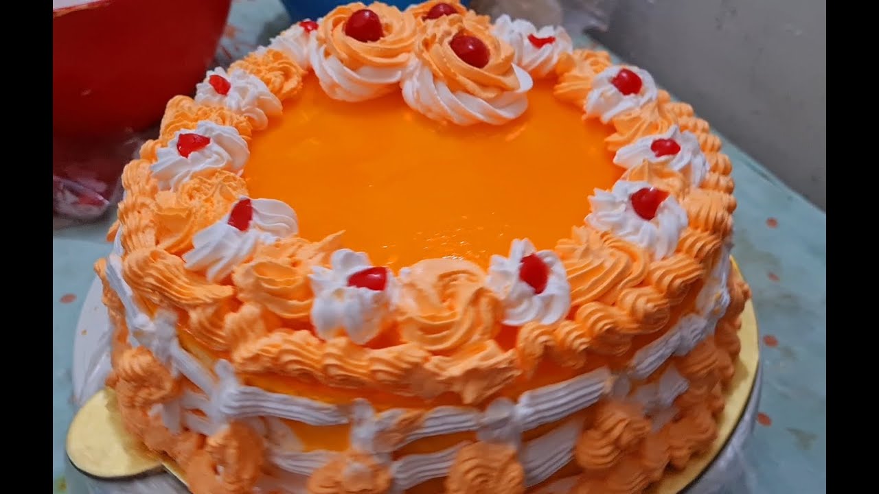 Orange jelly Sponge Cake - YouTube