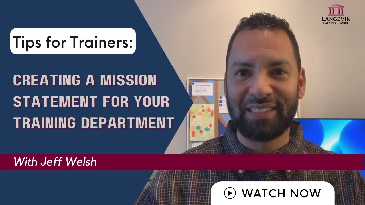 Creating a Mission Statement for Your Training Department - YouTube