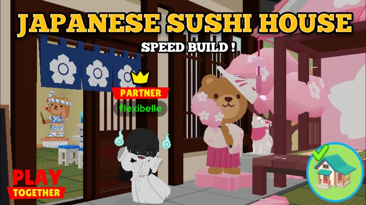 JAPANESE SUSHI HOUSE DESIGN 🏡 🍣 | SPEED BUILD | PLAY TOGETHER - YouTube