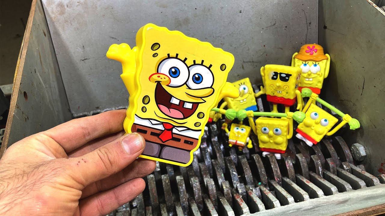 Shredding SpongeBob Toy with a Powerful Shredder Machine | Satisfying ...