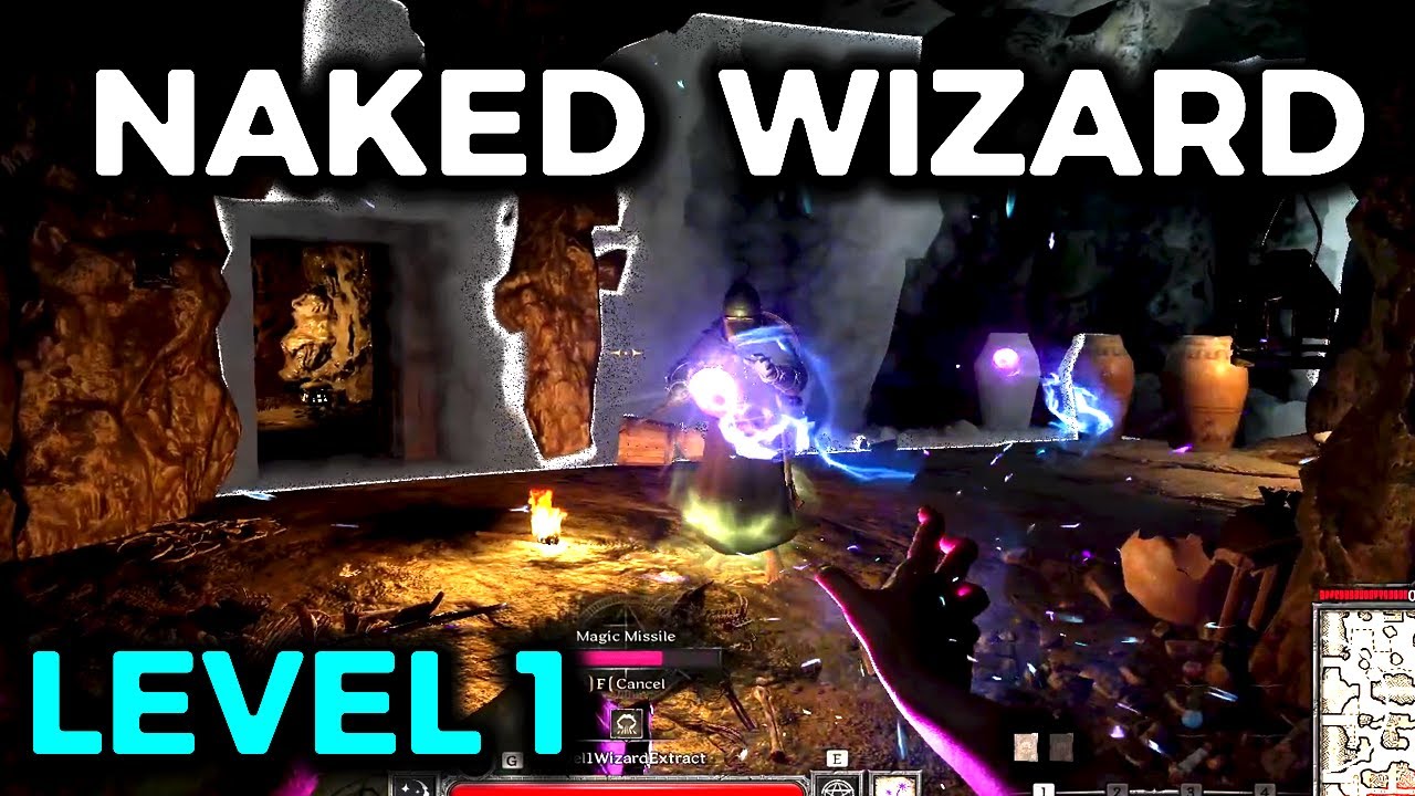 LEVEL 1 NAKED WIZARD GOBLIN CAVES - Dark and Darker - YouTube