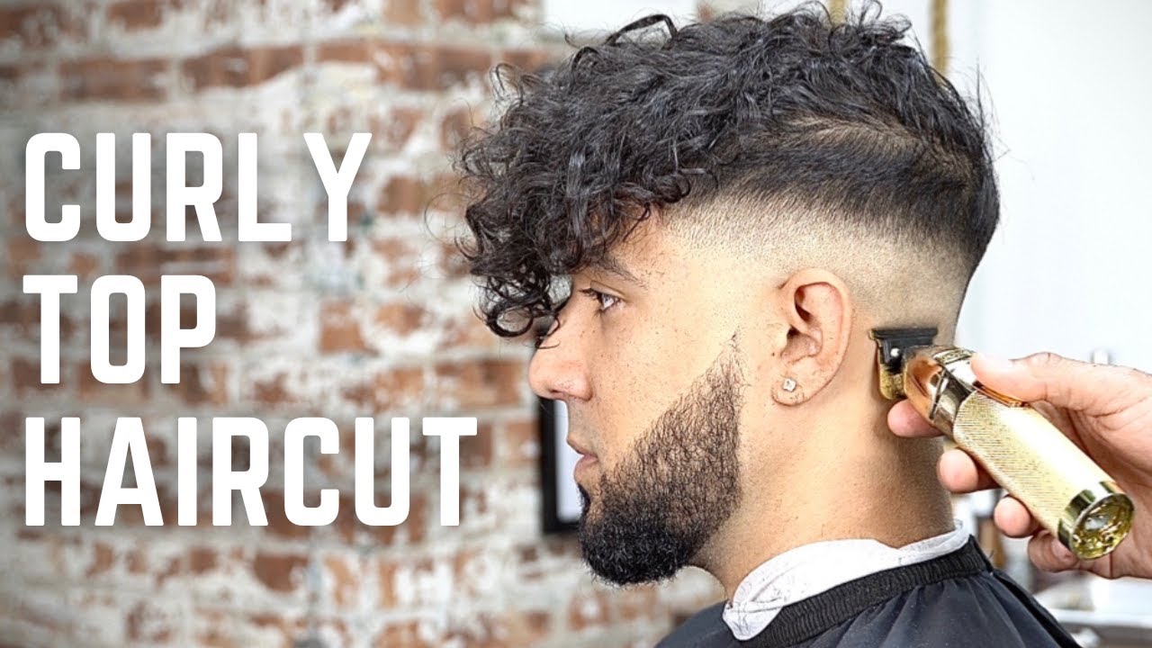 Curly Top Haircut Skin Fade And Beard - YouTube