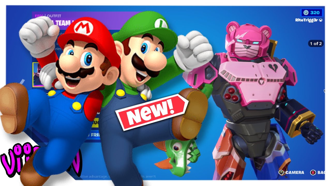 *SUPER MARIO* and *LUIGI* review FORTNITE ITEM SHOP!!! - YouTube