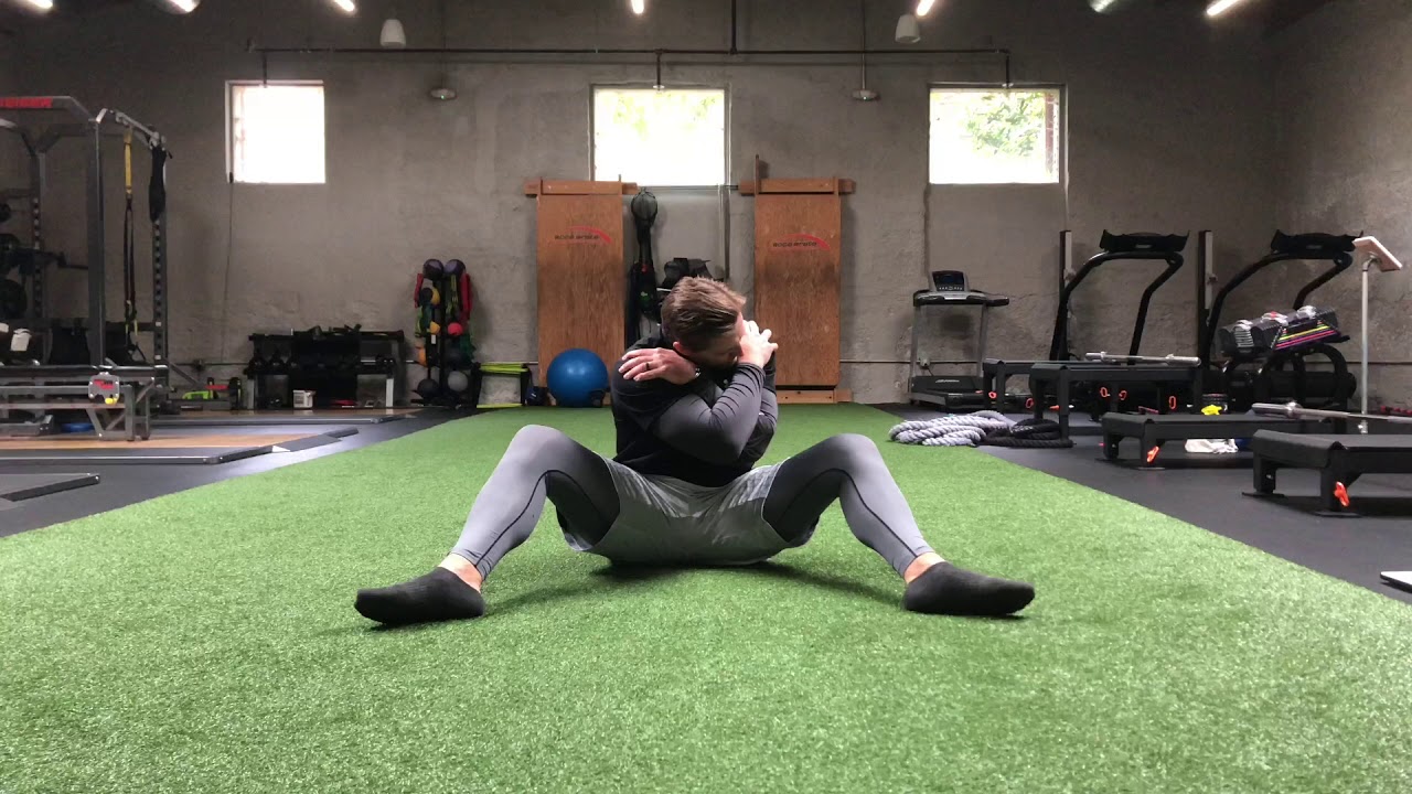 Seated Thoracic Rotation from Bear Sit Position - FRS - YouTube