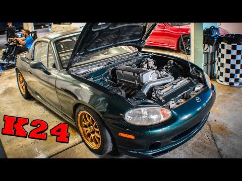 K24 NB MIATA AT THE DRAG RACES! - YouTube