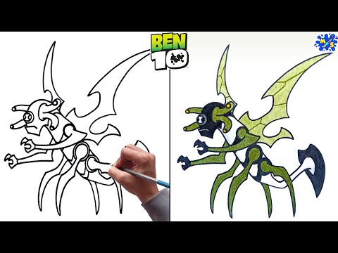 Ben 10 drawing || How to draw Stinkfly Easy Step by Step