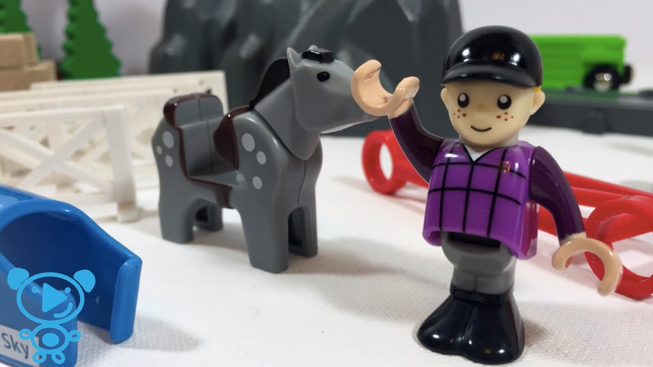 Video for Children Trains Railway Brio Countyside Horse Set 33790 - YouTube