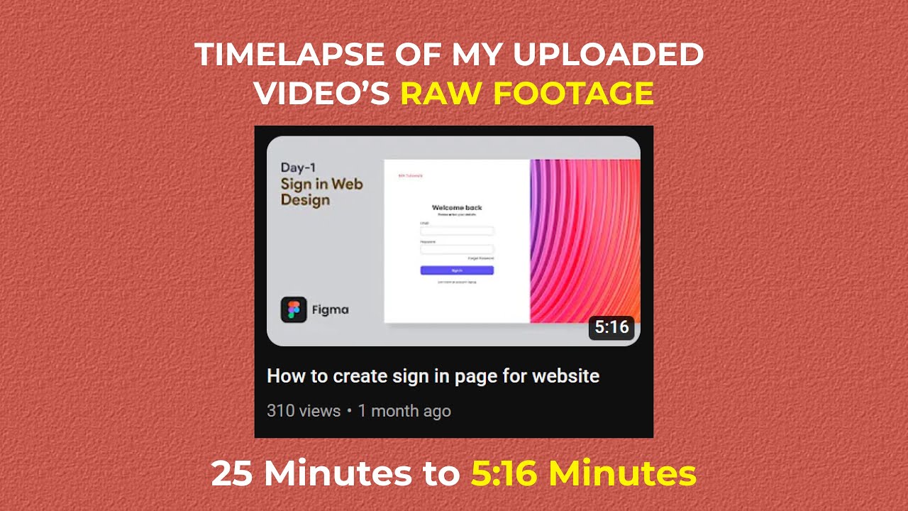 Timelapse of My Uploaded Video's Raw Footage - YouTube