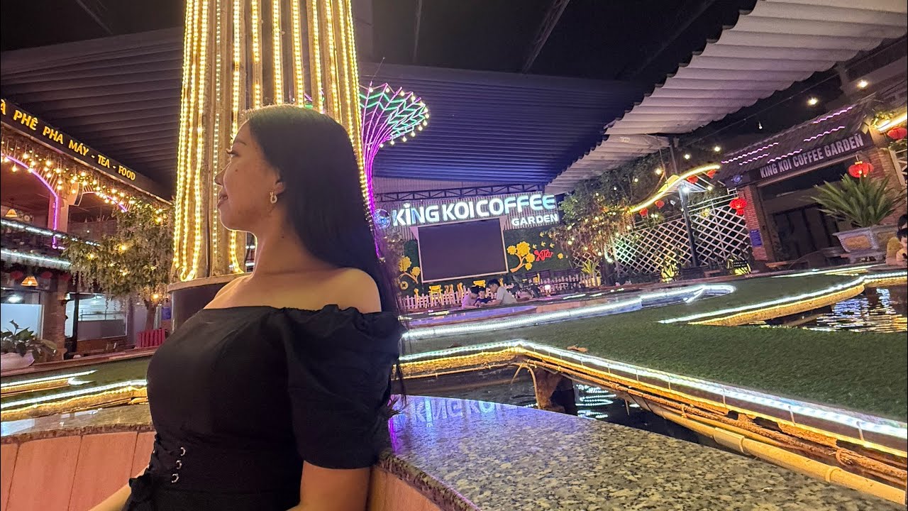 Vietnam- Exploring King Koi Coffee Garden🇻🇳🎏/ Famous Cafe in Vietnam ...