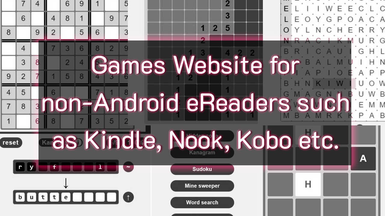 Games for eink eReaders - Kindle, Kobo, Nook, Remarkable, Supernote who ...