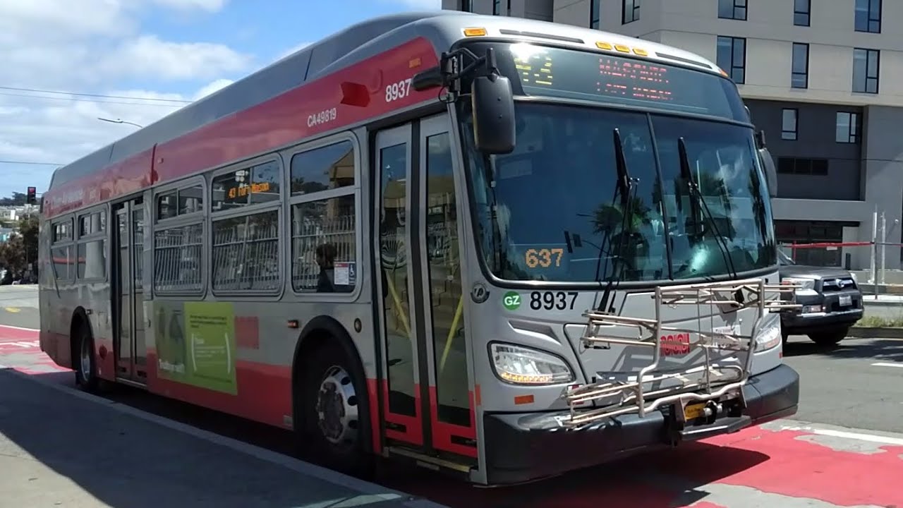 SF Muni 2018 New Flyer XDE40 #8937 on Route 43 Masonic - YouTube