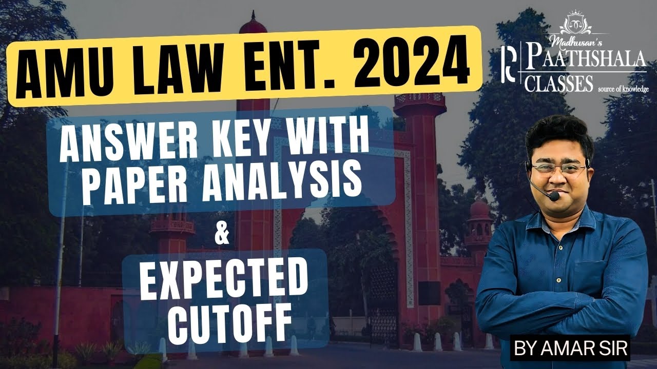 AMU BALLB 2024 ANSWER KEY WITH ANALYSIS, KNOW THE EXPECTED CUTOFF. - YouTube