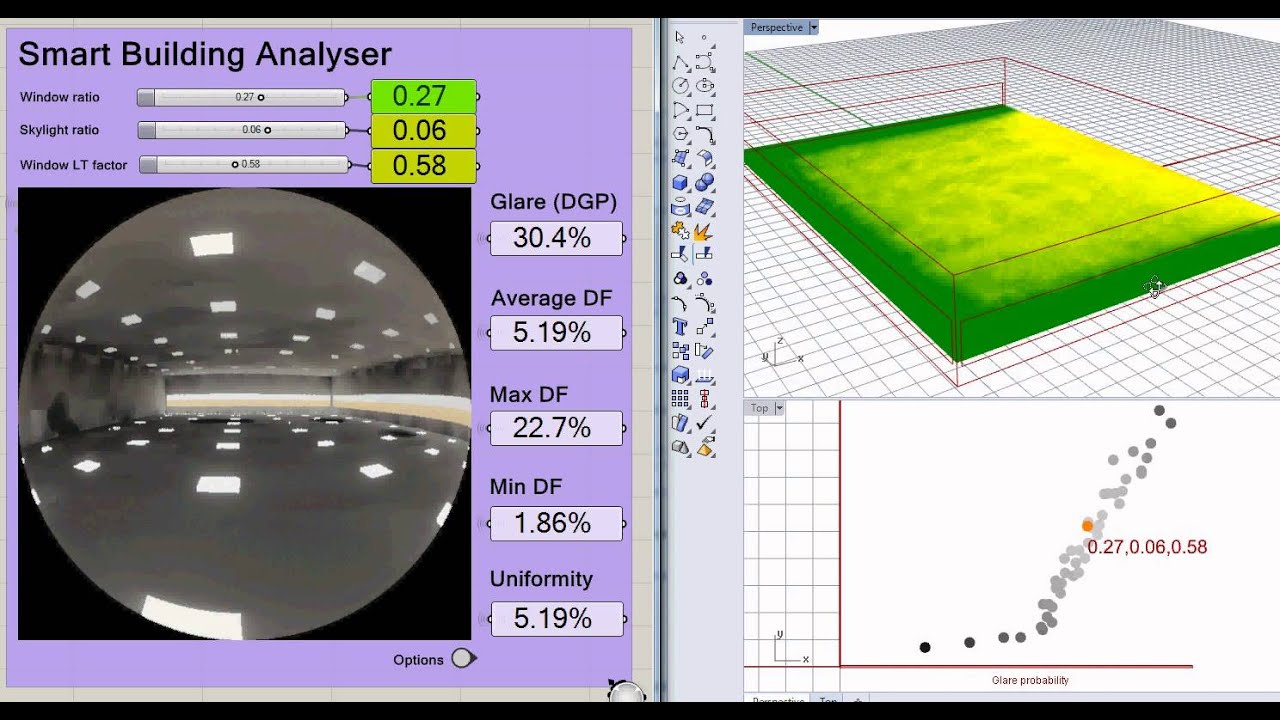 Glare and daylight analysis in Grasshopper - YouTube