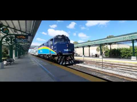 New wrapped Tri Rail f40 809 departs Mangonia Park. - YouTube