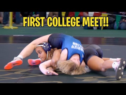 DOMINANT WRESTLING at her 1st College Wrestling Tournament:  Mariah Mills is a BEAST!