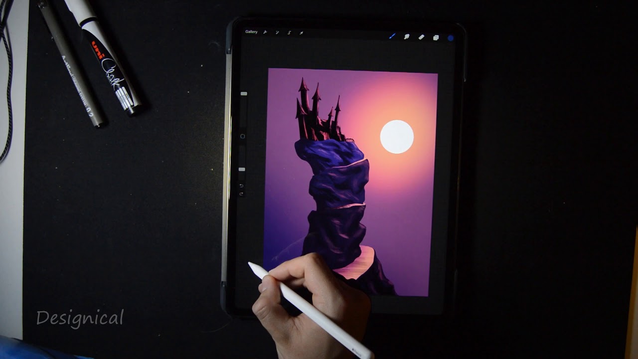 Digital Illustration on iPad Pro in Procreate - YouTube