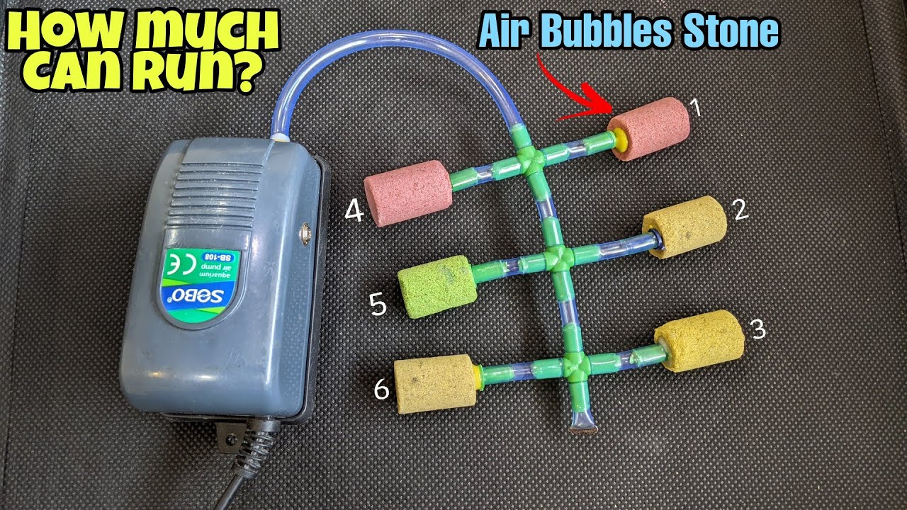 Connecting Multiple Airstones in Aquarium (6 air bubbles stones) - YouTube