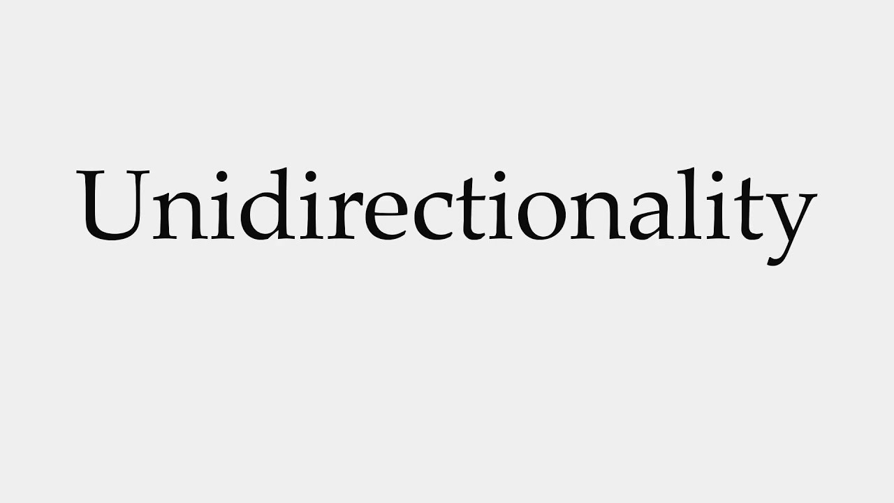 How to Pronounce Unidirectionality - YouTube