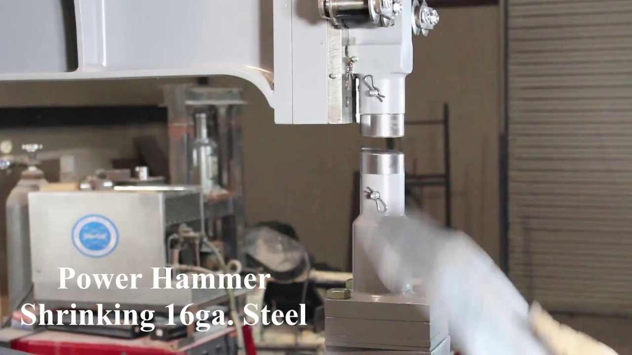 Yoder Style Power Hammer Shrinking 16ga Demo - YouTube