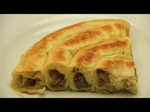 Tavada Rulo Börek Tarifi - Kıymalı Patatesli Çıtır Kol Böreği