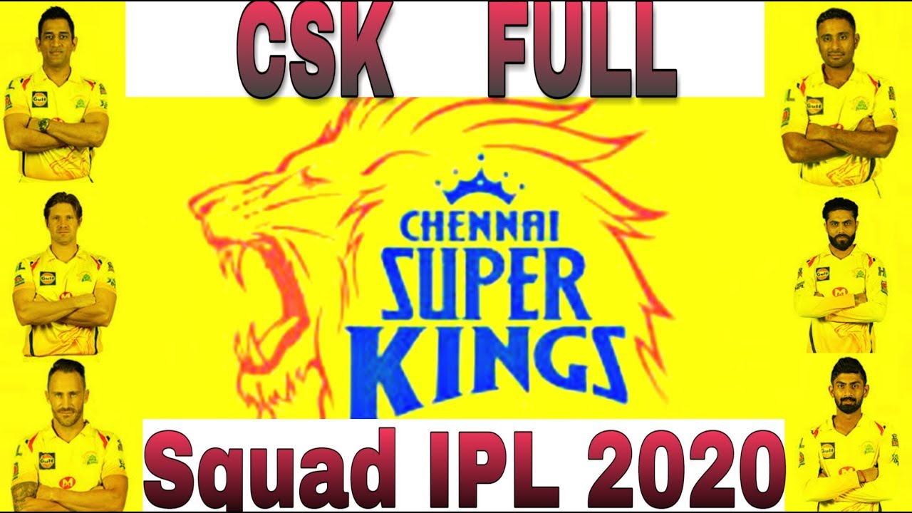 CSK Full squad for ipl 2020 - YouTube