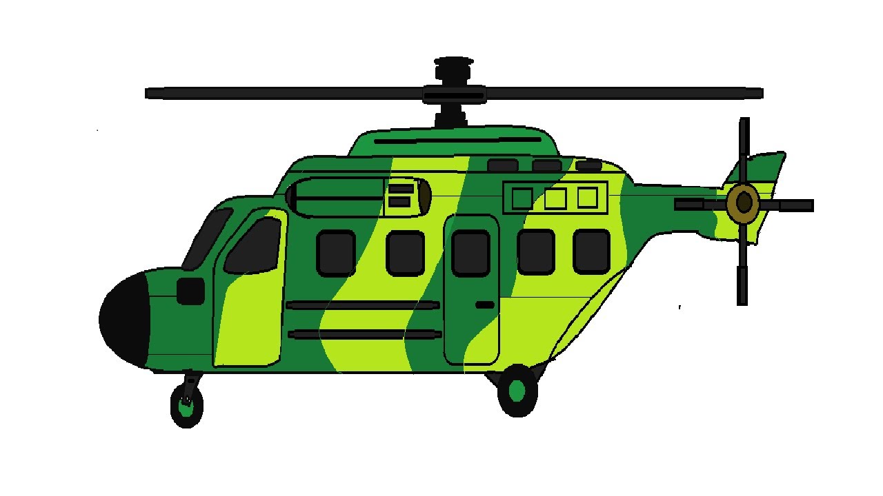 Army Helicopter drawing in MS Paint | How to draw Army Helicopter ...