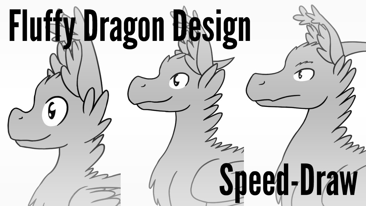 [College Project] Fluffy Dragon Design - SPEED-DRAW - YouTube