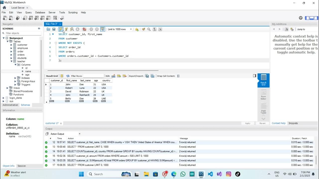 MySQL Project 28: 'SQL EXISTS Operator' Created by Trishanth Kumar - YouTube