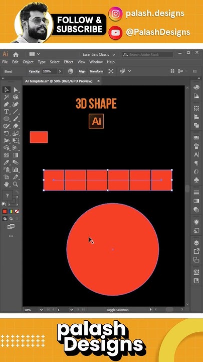 How to create 3D Shape in Illustrator #howto #graphicdesign #tutorial # ...