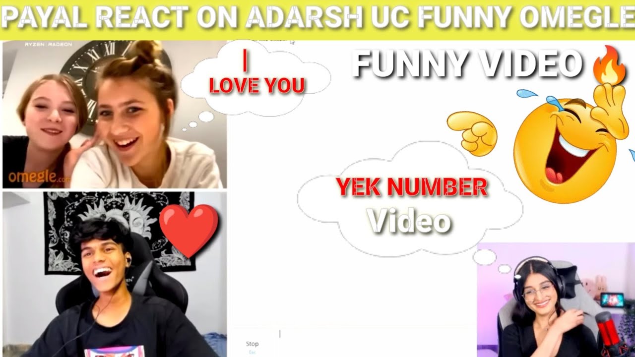 Payal react on adarsh uc Funny Omegle 😂 | Payal Reaction Adarsh Singh Omegle Funny Video 🔥😂 ...