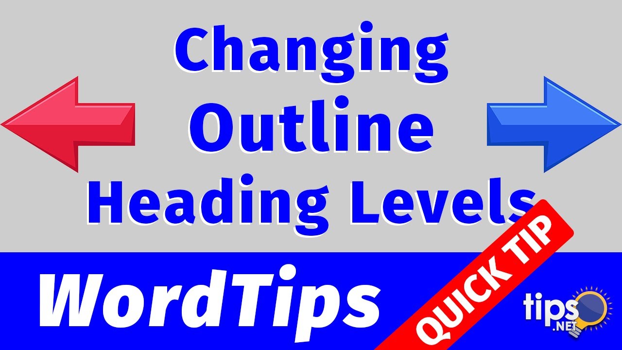 Changing Outline Heading Levels - YouTube