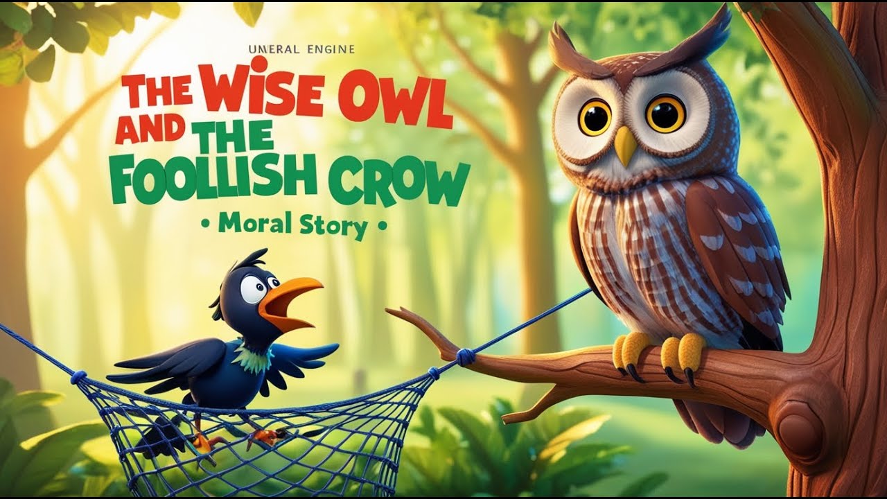 The Wise Owl and the Foolish Crow | Moral Story for Kids @vidbites56 ...