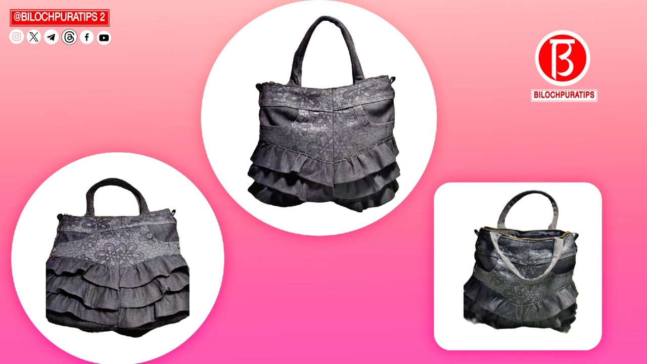 jeans converted into handbag Full Video Tutorial - YouTube