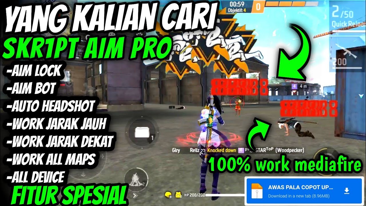 SUPERR LOCK || SCRIPT FF AUTO HEADSHOT FF BIASA DAN FF MAX - YouTube