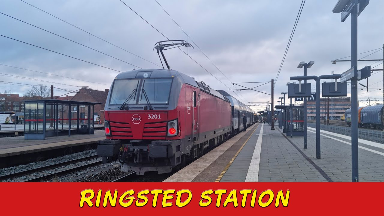 Ringsted station: Tog trafik med Siemens Vectron og gumminæse - YouTube