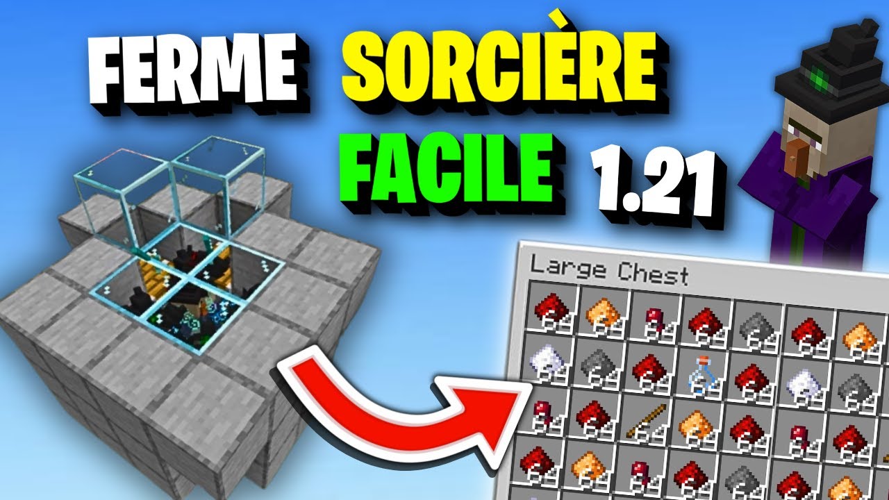 MEILLEURE Ferme à Sorcière FACILE Minecraft 1.21 - YouTube