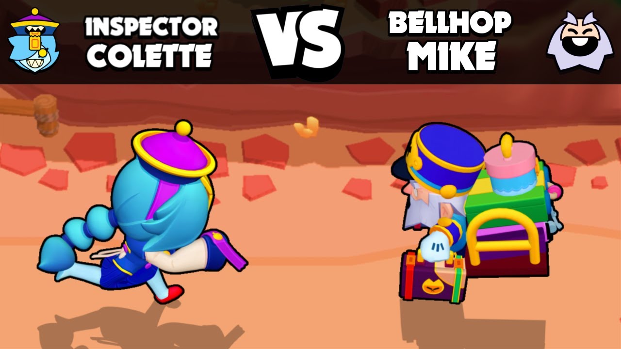 Inspector Colette vs Bellhop Mike #GhostStation | 1 vs 1 | Brawl Stars ...