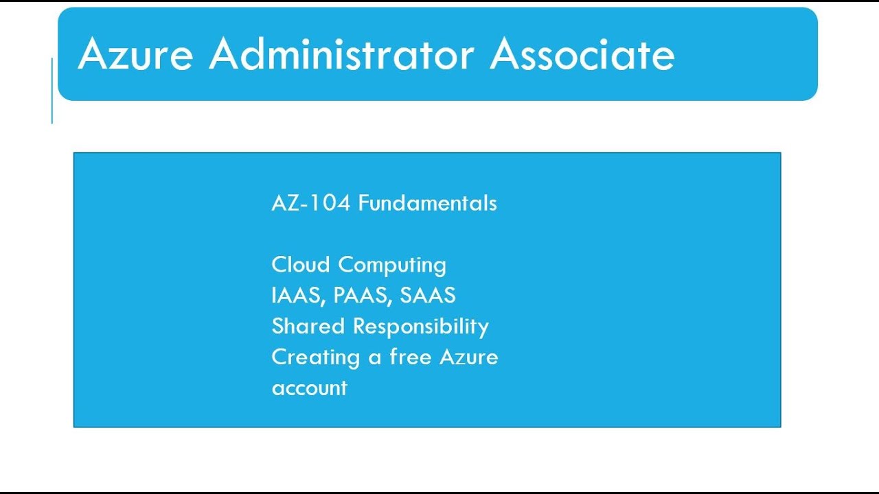 Azure Administrator Associate (AZ-104) - YouTube