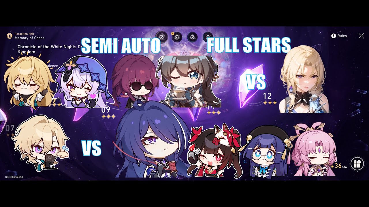 [HSR] v2.1 NEW MOC 12 - 3 Stars Clear SEMI AUTO ft DoT BS Kafka & Acheron Hyper vs crazy ...