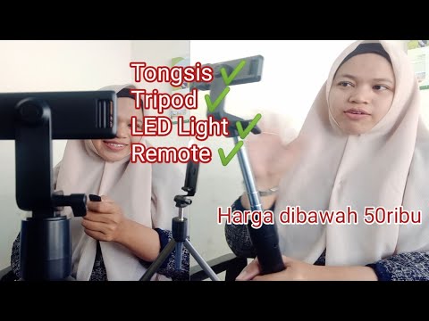 Unboxing Tripod + Tongsis + LED Light + Remote control || selfie stick ...